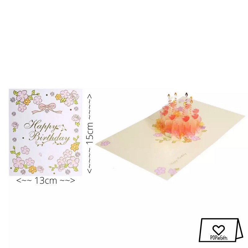 [SG Seller] 3D Pop up Birthday card (See-through Birthday Cake ...