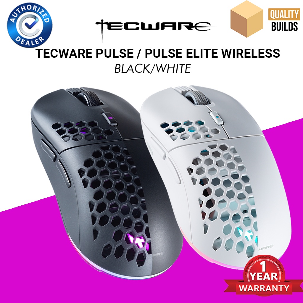 Tecware Pulse Elite Wireless Honeycomb RGB Gaming Mouse Ambidextrous ...