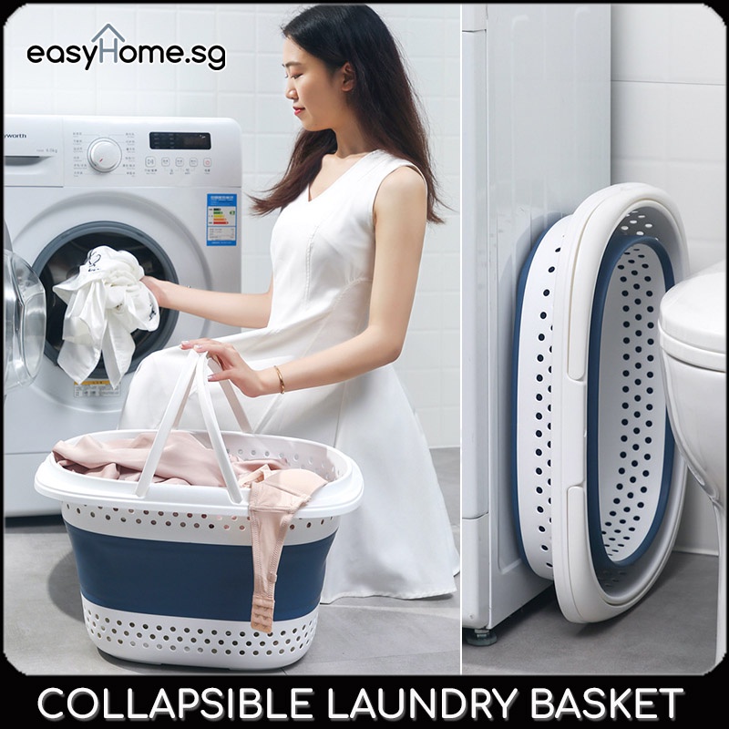 Easyhome.sg Collapsible Laundry Basket Clothes Storage Bag Foldable ...