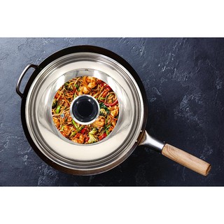 Multi functional Cooking Wok Lid / Stainless Steel Wok Cover / Wok Pot ...