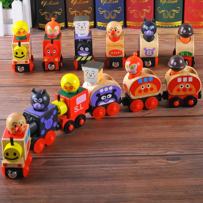 KAYU Wooden anpanman magnetic train / anpanman wooden train Toy / train ...