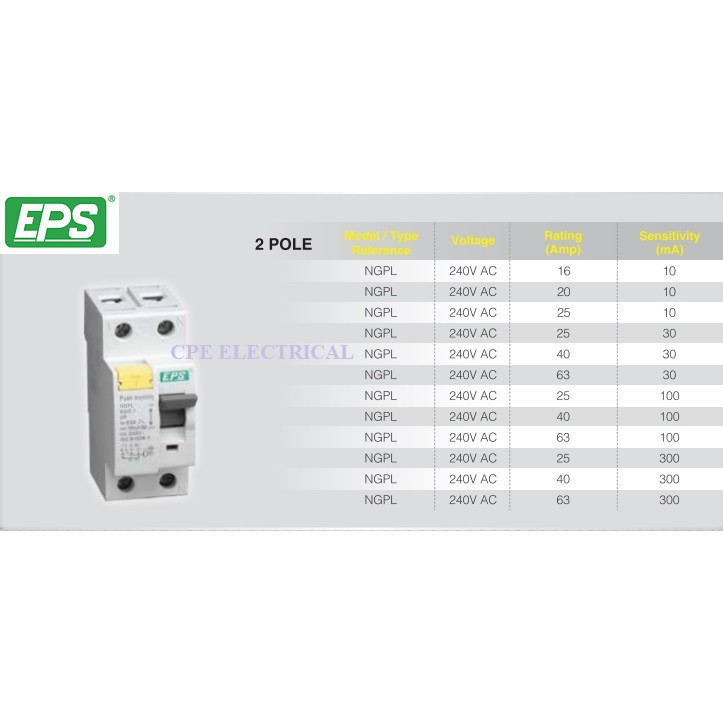 EPS 16A 20A 25A 2 POLE 10mA ELCB / RCCB SIRIM Approve | Shopee Singapore EPS 16A 20A 25A 2 POLE 10mA ELCB / RCCB SIRIM Approve | Shopee Singapore