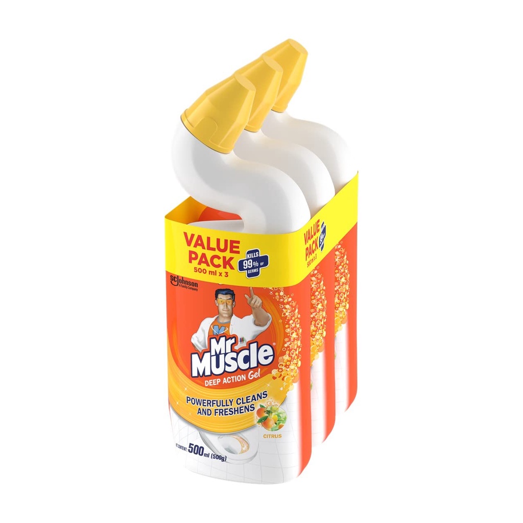 Mr Muscle Toilet Cleaner Citrus 3 x 500ml Bundle Pack | Shopee Singapore
