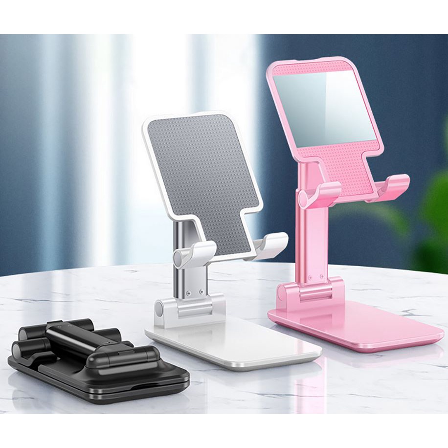 Phone stand (Black, White, Pink, Green) portable and extensible, folds ...