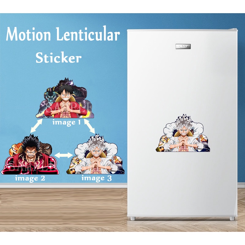 Luffy Gear 4/5 Motion Sticker ONE PIECE Anime Motion Lenticular Sticker ...