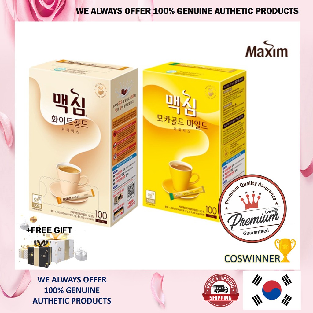 MAXIM Instant Coffee Mix 50/100/200 Sticks - Mocha Gold, White Gold ...
