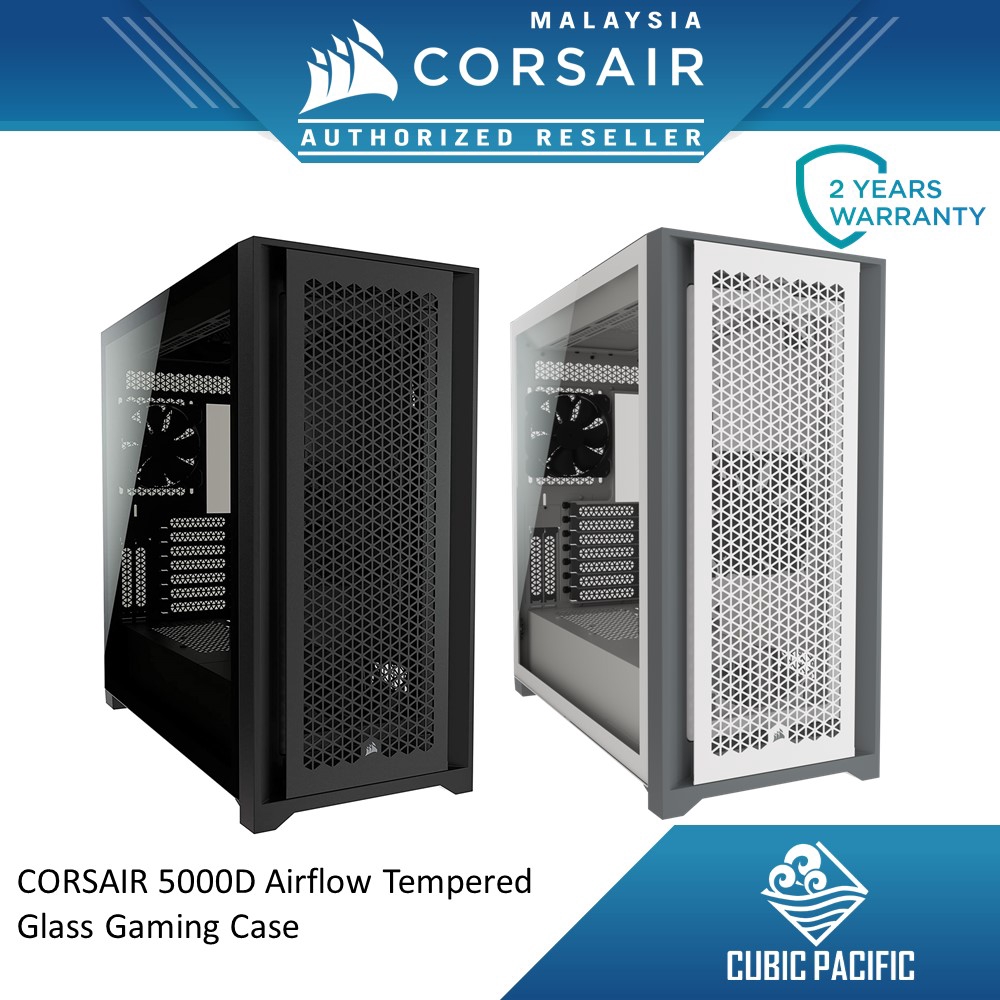 Corsair 5000d airflow tempered glass mid-tower atx pc desktop casing ...
