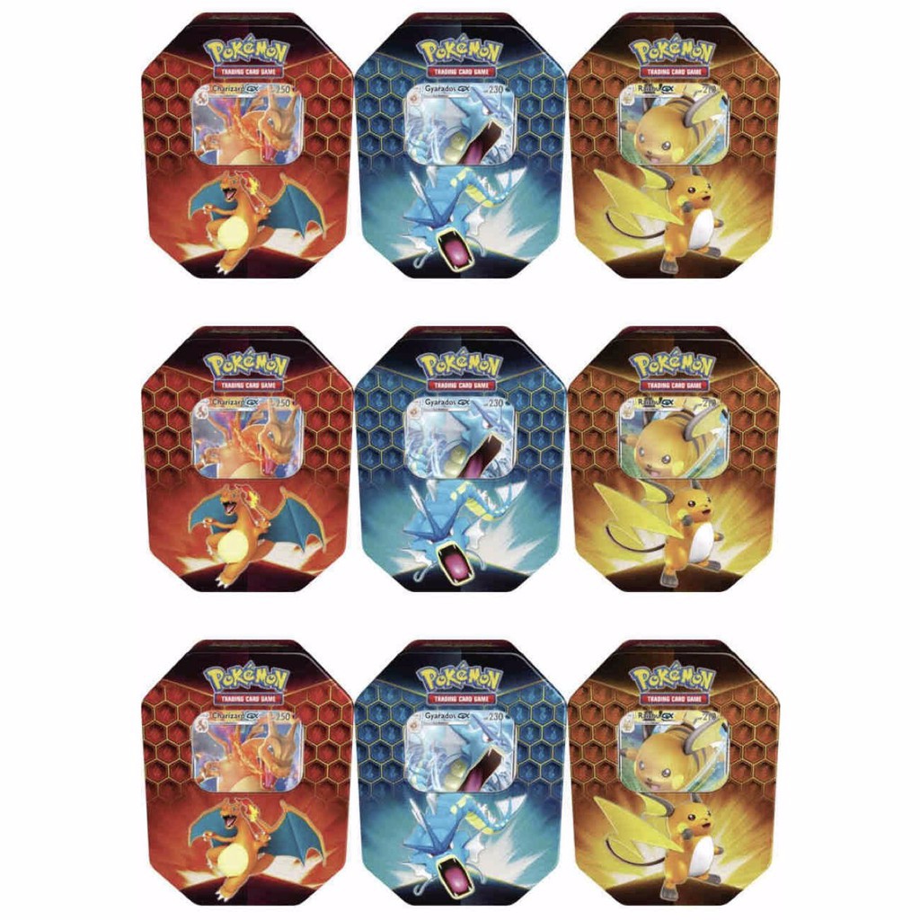Pokemon Hidden Fates Tin Display Case of 9 Tins Factory Sealed Carton ...