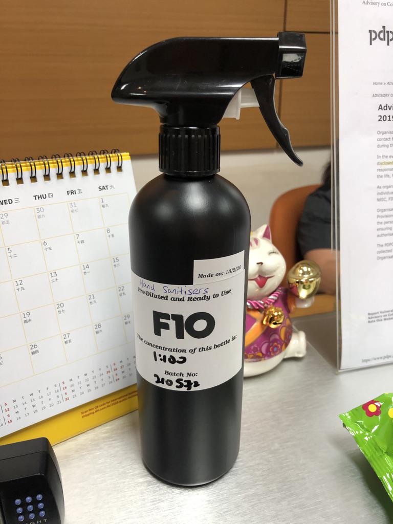 F10 Hand Sanitizer/ Disinfectant Trigger Spray bottle 500ml | Shopee ...