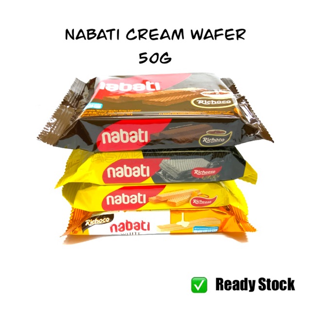 NABATI Wafer (50g) [Richeese Cheese/Richoco Chocolate/Vanilla Milk/Richeese Black] | Shopee ...