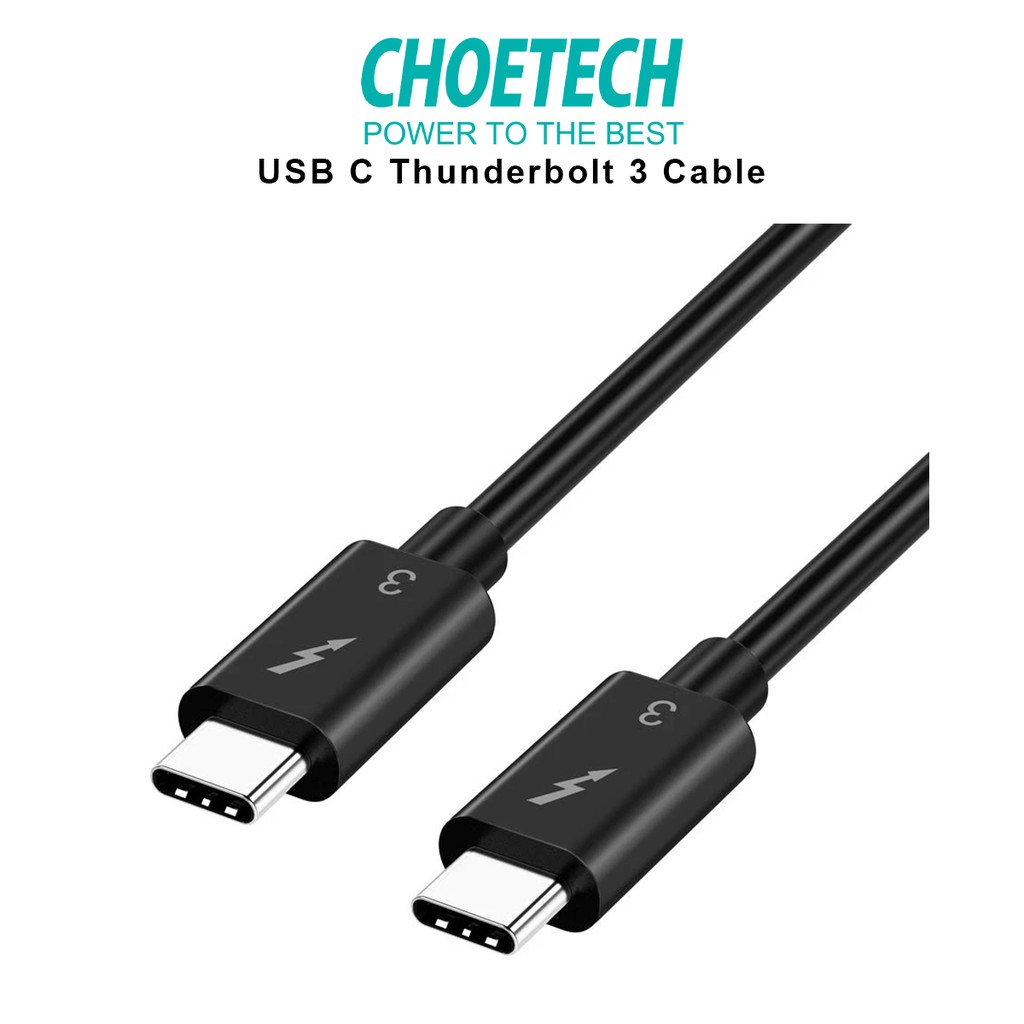 CHOETECH (2.3ft/70cm) USB Type C Thunderbolt 3 Cable with 40Gbps/100W ...