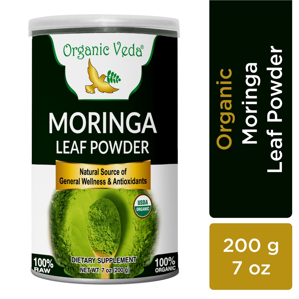 Organic Veda Moringa leaf Powder 200 Grams / 7 oz | Shopee Singapore