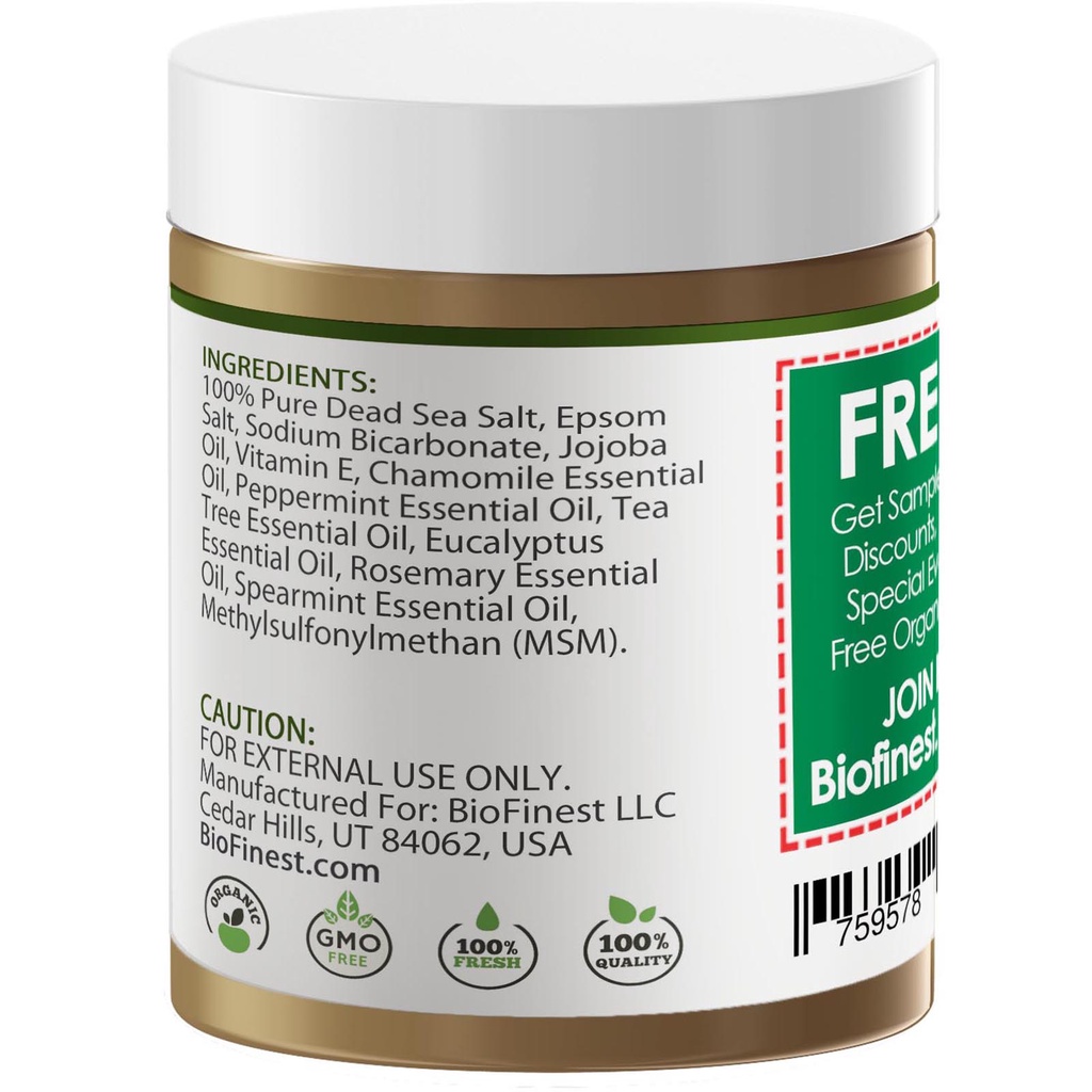 Biofinest Tea Tree Oil Scrub - Dead Sea Salt Essential Oil Vitamin E ...