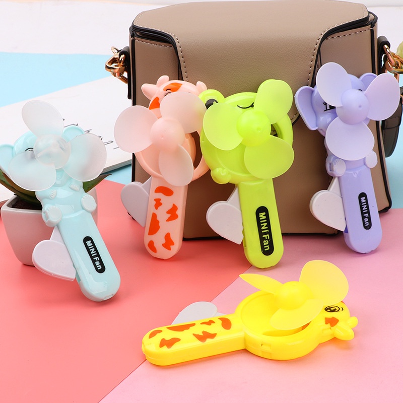 Portable Hand Press Fan Cooling Cute Cartoon Toy Mini Handheld Fan Push ...