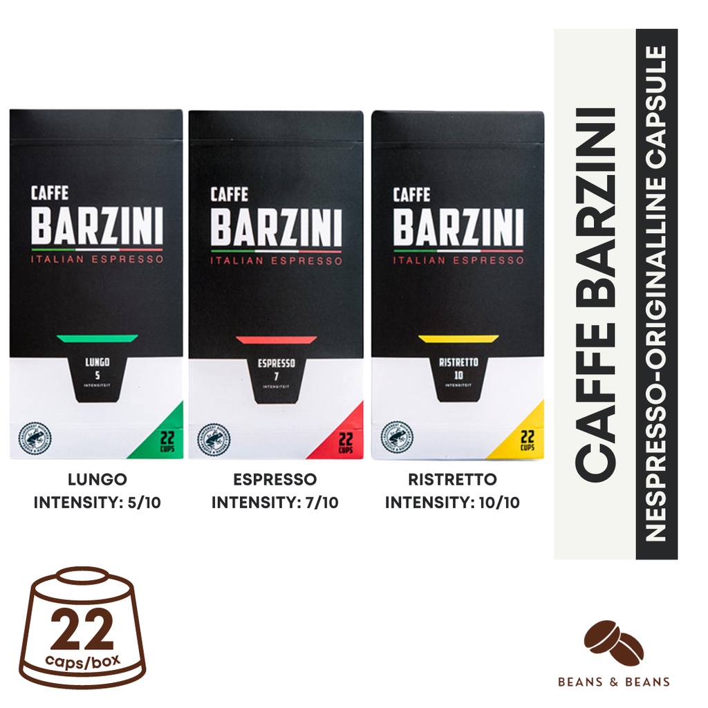 Barzini Nespresso Compatible Capsules - 3 Blends (22 capsules per pack ...
