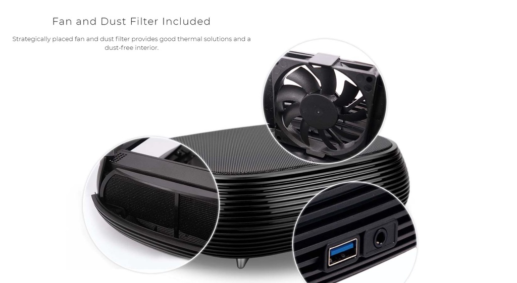 InWin B1 Mesh/TG Mini-ITX Chassis with Built-in 200W 80+ Gold PSU (2 ...