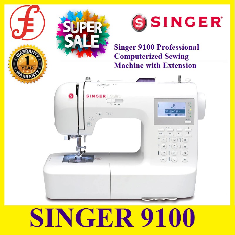Singer 9100 Professional Computerized Sewing Machine with Extension ...