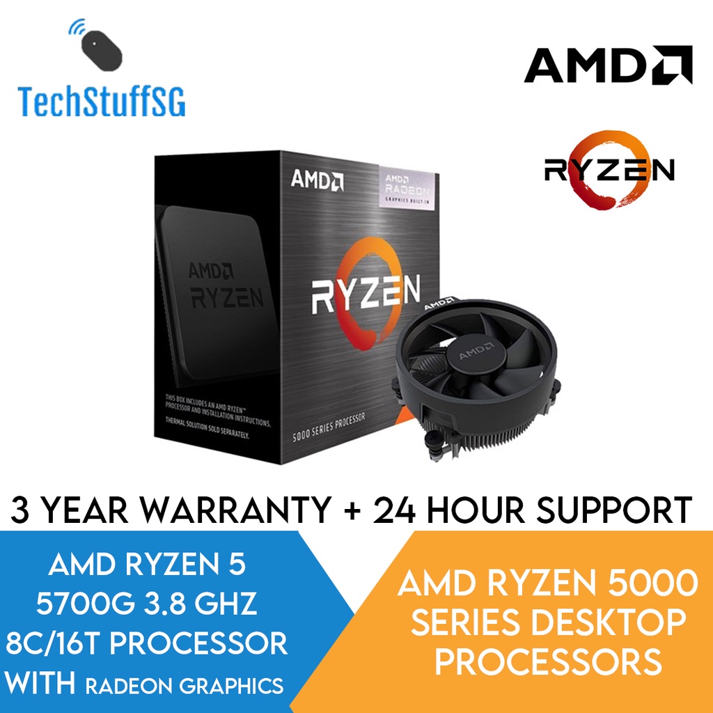 AMD Ryzen 7 5700G 8 Core 12 Thread Desktop AM4 APU Processor (Radeon ...