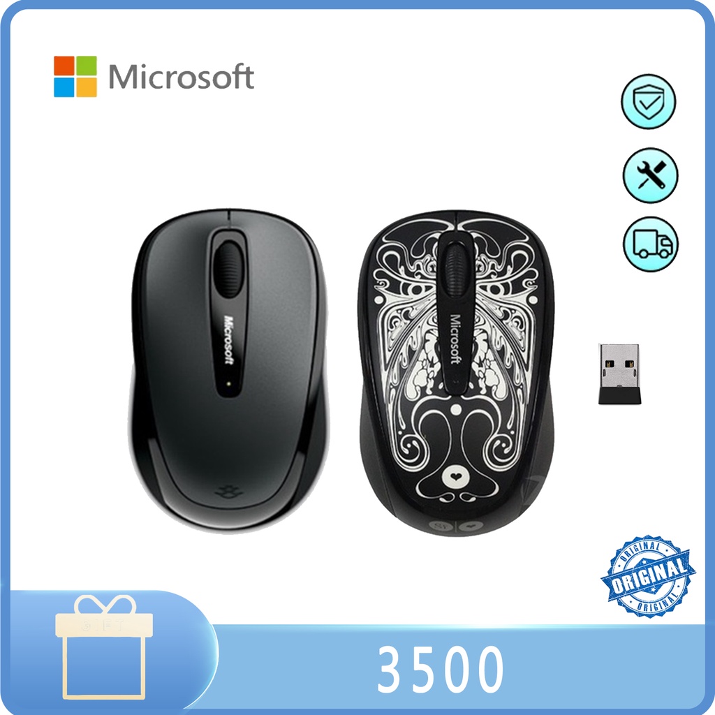 Microsoft 3500 Wireless Blue Shadow Portable Mouse | Shopee Singapore