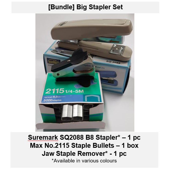 [Big Stapler Set] SM B8 Stapler + Max Staples/ SM Staples + Staple ...