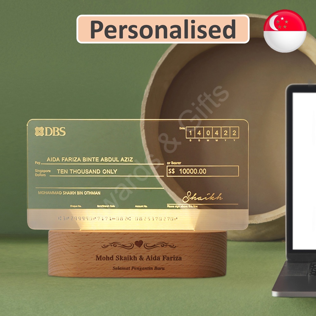 [SG] Customised Bank Cheque Wedding Gift Marriage Hantaran Kahwin ...
