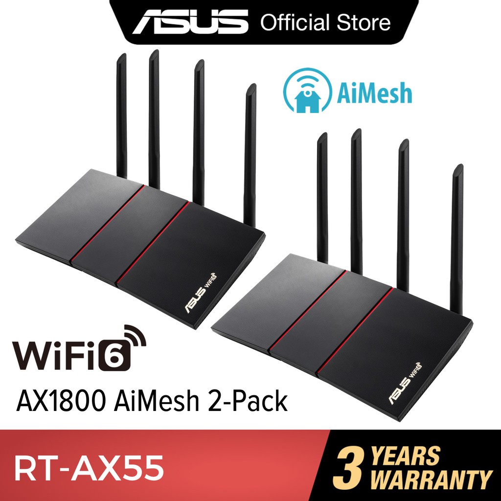 ASUS AX1800 Mesh WiFi System with WiFi 6 AiMesh (2 Pack) | Shopee Singapore