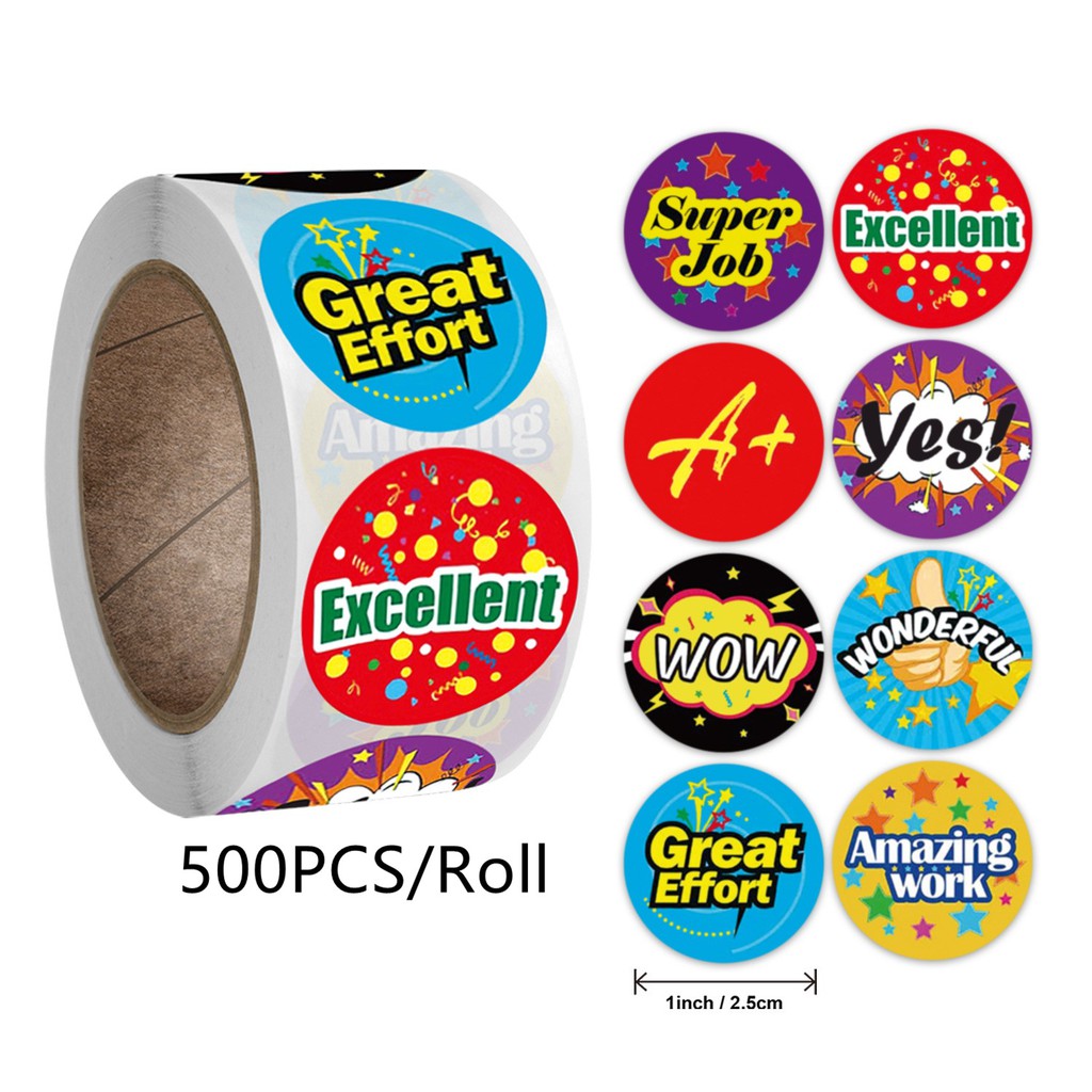 16 Types Reward Stickers Encourage Labels Roll for Kids Motivational ...