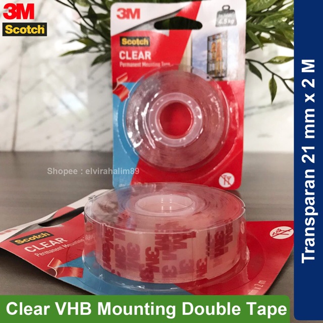 3m Scotch Double Tape Vhb Mounting Transparent Clear 21 mm X 2 M | Shopee Singapore