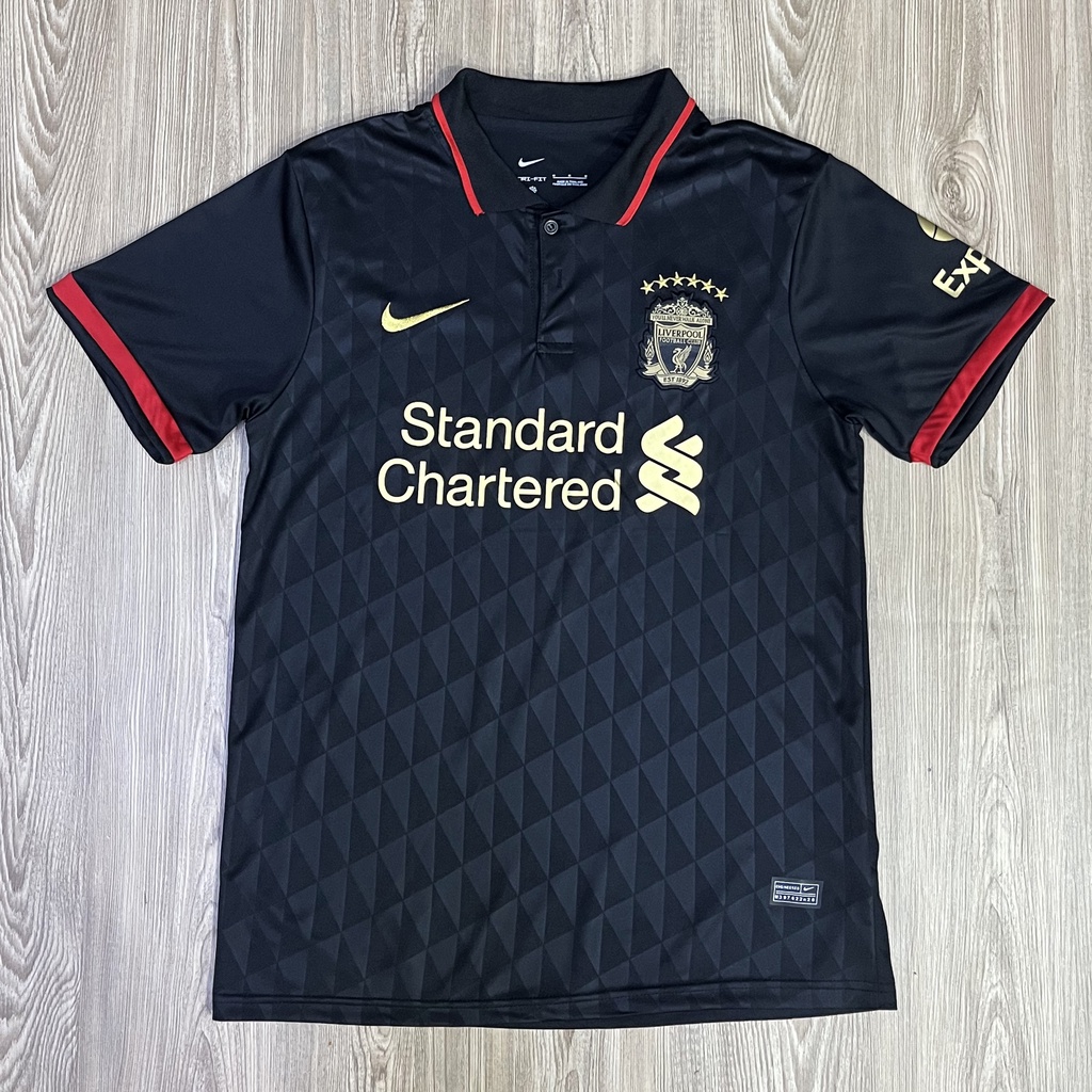 Liverpool Team Collar Soccer Jersey Retro Black. Same As The Original ...