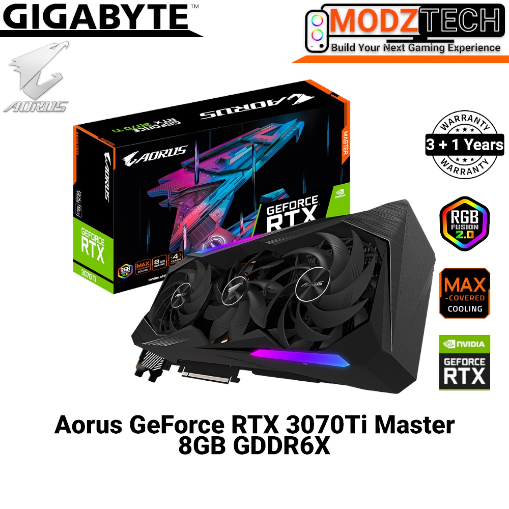Gigabyte GeForce RTX 3070Ti / RTX 3070 Ti Aorus Master 8GB GDDR6X (GV ...