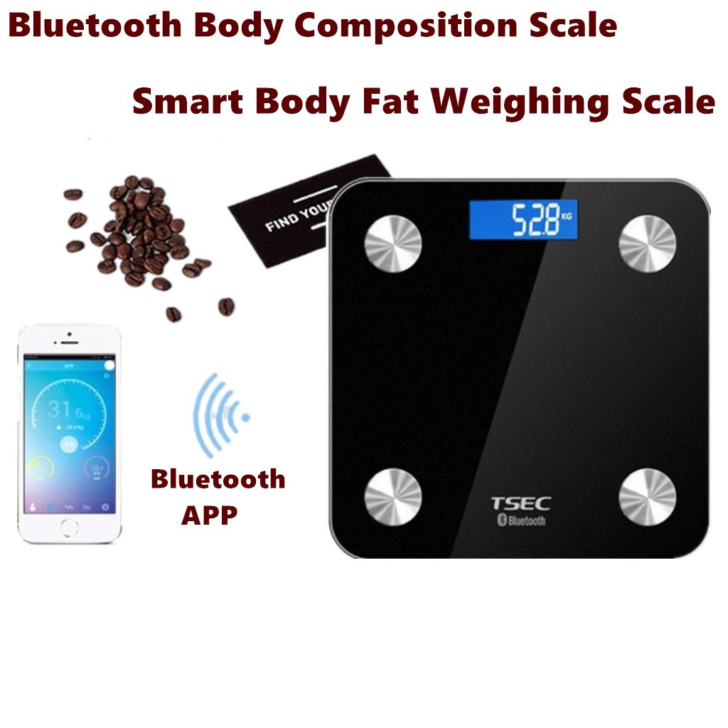 Rechargeable App Bluetooth Smart Body Fat Composition Weighing Scale ...
