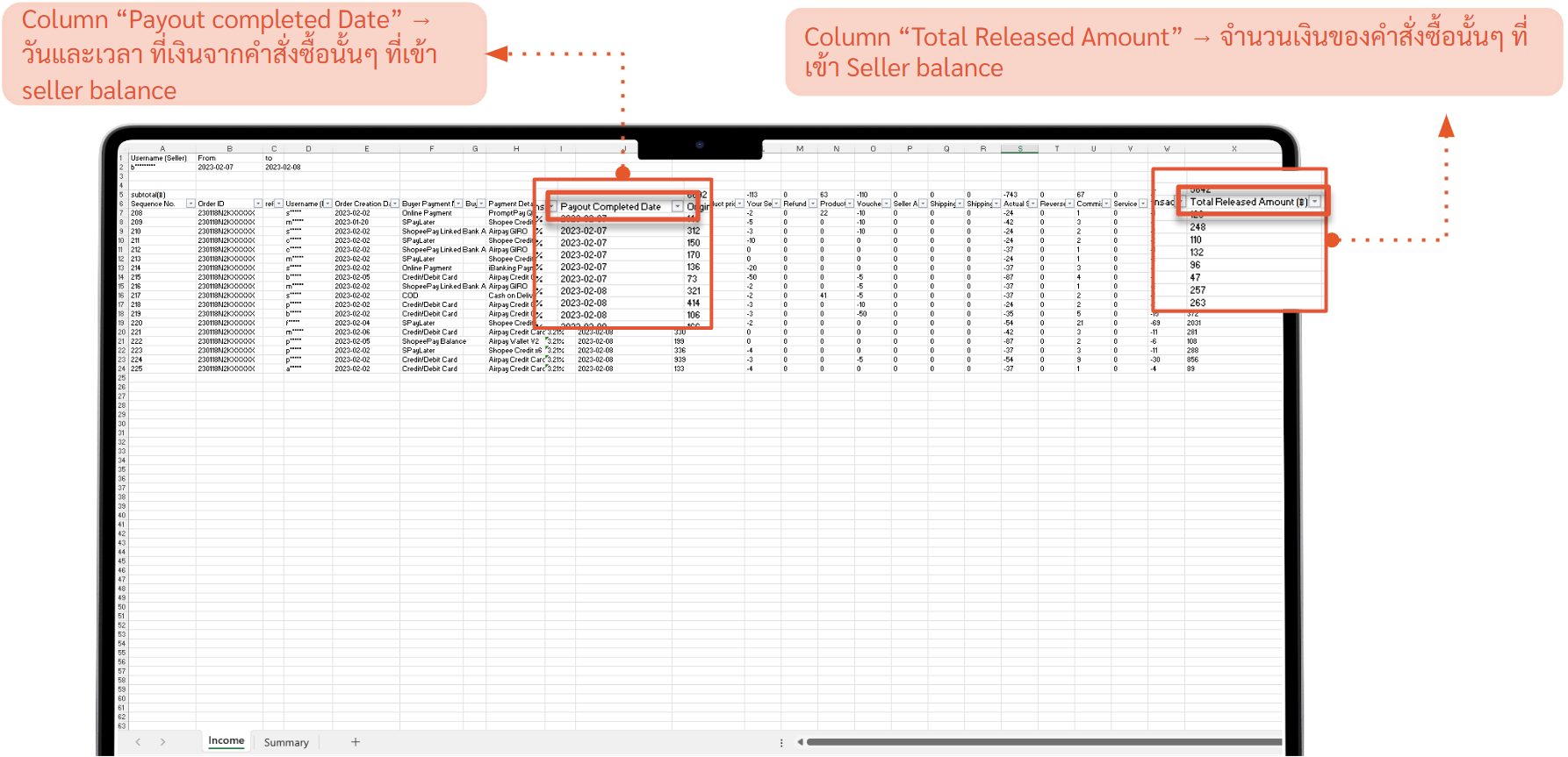 วิธีการกระทบยอดระหว่าง Income Report เเละ รายงาน Seller Balance | ศูนย์ ...