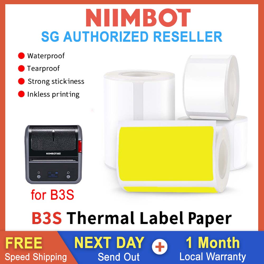 [B3S Stickers] NIIMBOT Waterproof Thermal Label Sticker for B3S, Label Paper Price Tag Tape ...