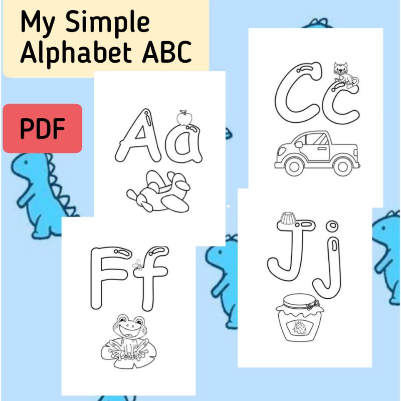 My English Alphabet PDF ABC Colouring Pages Printable Softcopy PDF 