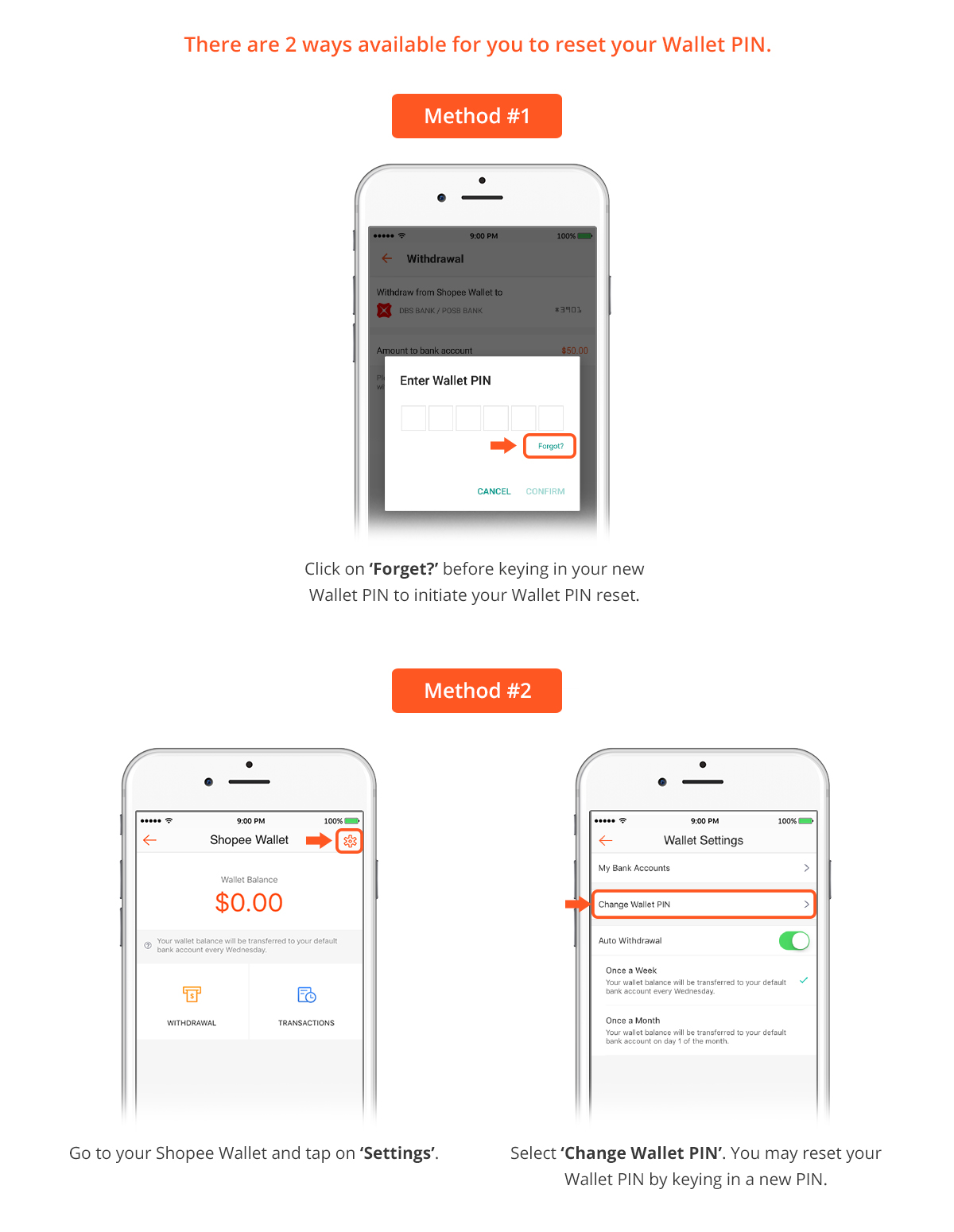 How do I change my Shopee Wallet PIN | Shopee SG Seller Education Hub