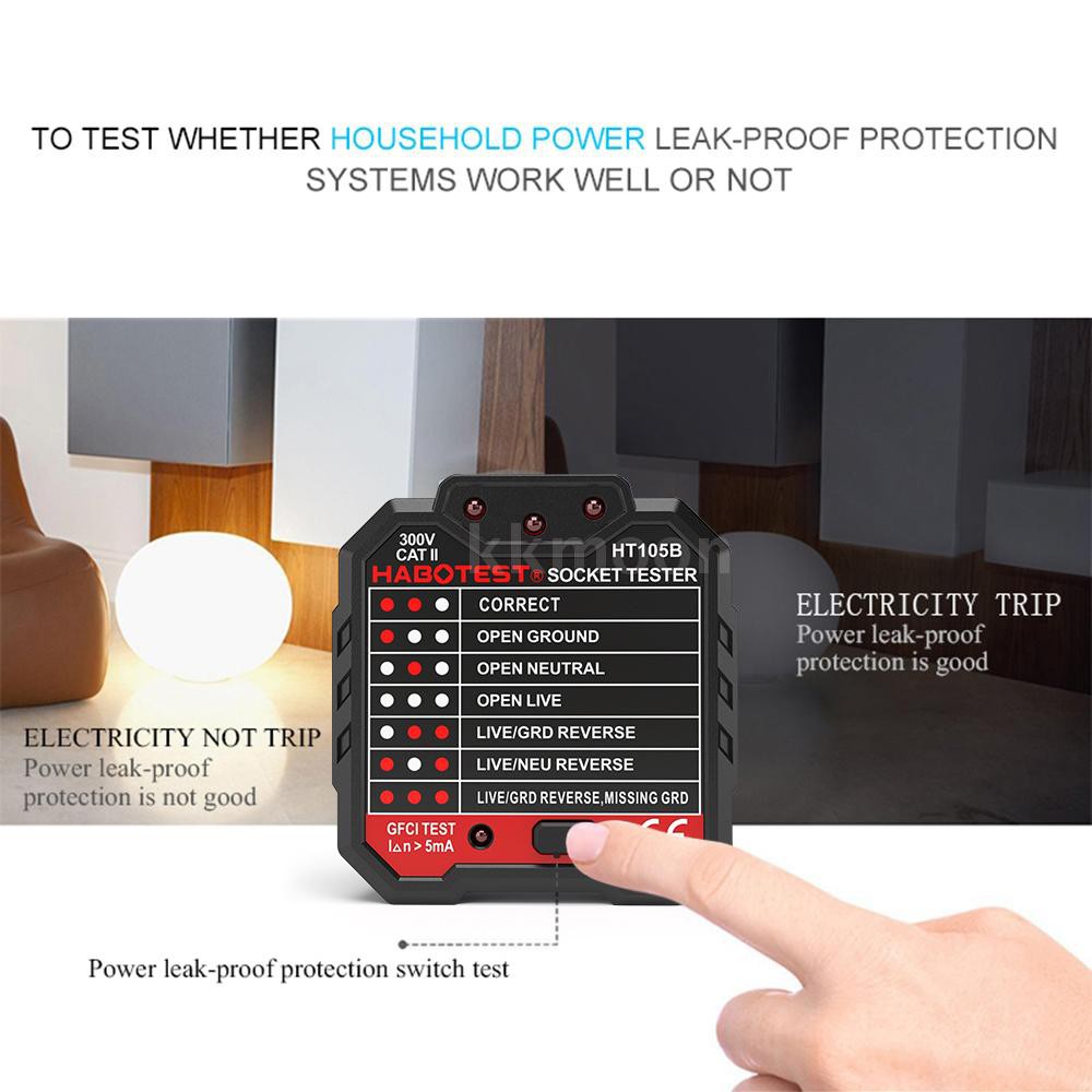 HABOTEST Advanced RCD Electric Socket Tester Automatic Neutral Live ... HABOTEST Advanced RCD Electric Socket Tester Automatic Neutral Live ...