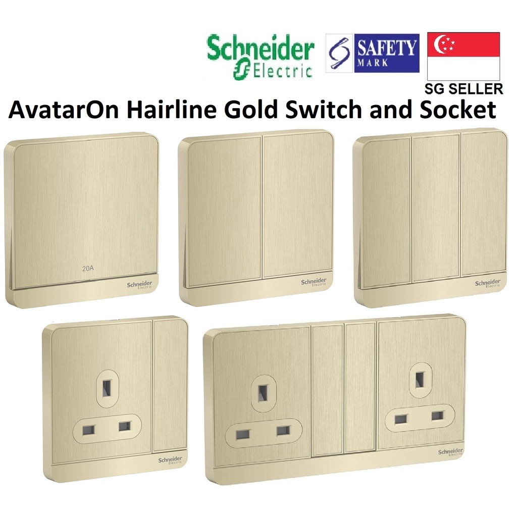 Schneider Electric AvatarOn Switch Hairline Gold Avatar On | Shopee ...