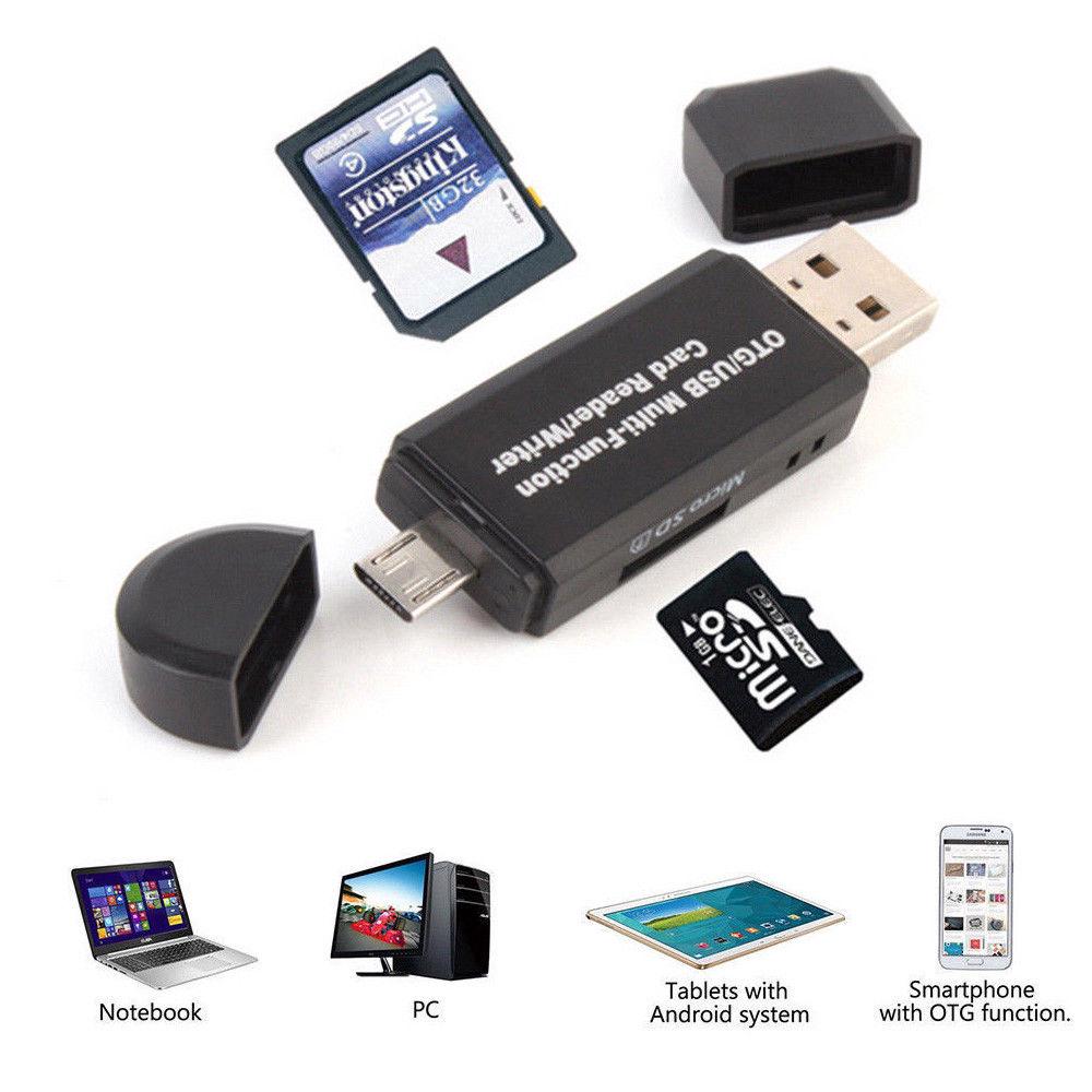 Micro USB OTG to USB 2.0 Adapter SD/Micro SD Card Reader For Smart ...