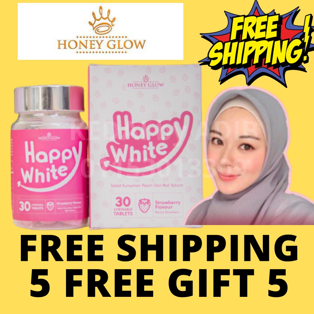 Happy White Honey Glow Supplement Vitamin C Tablet Kemam Kunyah Glowing ...