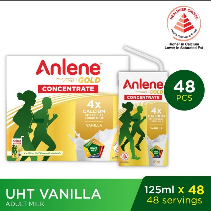 [carton of 12] ANLENE GOLD UHT concentrate -Vanilla /Chocolate Flavours (4x125ml) | Shopee Singapore
