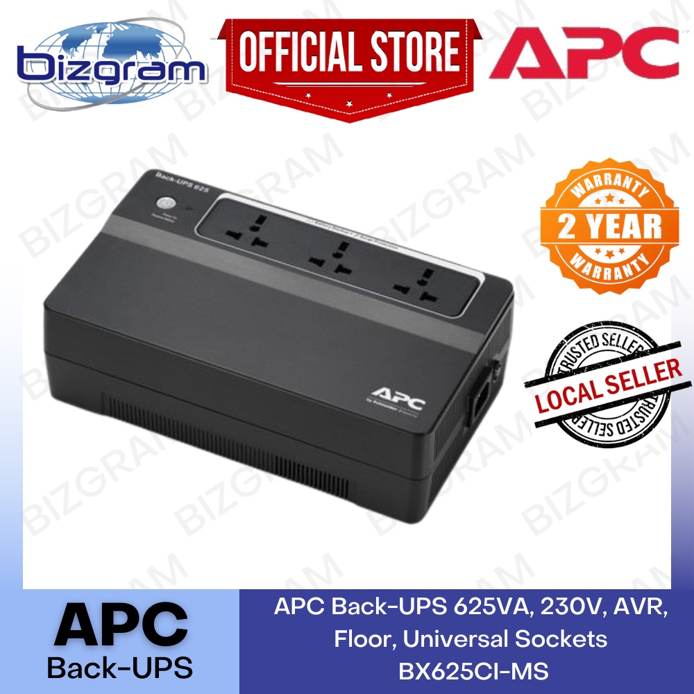 APC Back-UPS 625VA, 230V, AVR, Floor, Universal Sockets BX625CI-MS ...