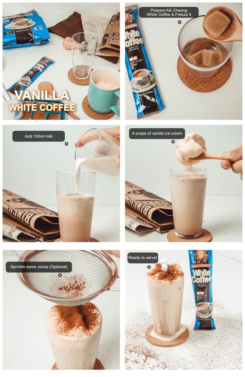 Aik Cheong White Coffee Instant 2 In 1 3 In 1 No Less Sugar Original Kopi Putih Delica Home's ...