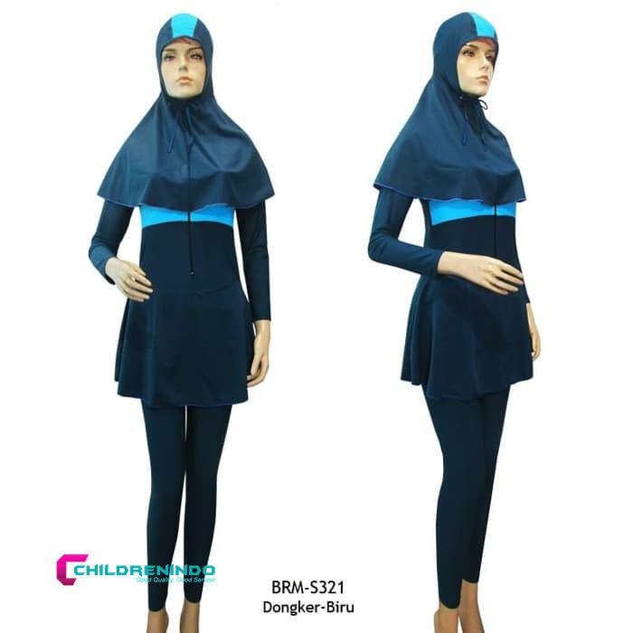 Muslim Shari Swimsuit Teenage And Adult Plain Basic Dongker Shirt S321 ...