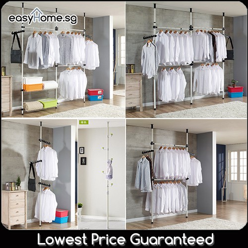 Easyhome.sg ALL Korean Standing Pole Clothes Rack - Coat Stand Drying ...