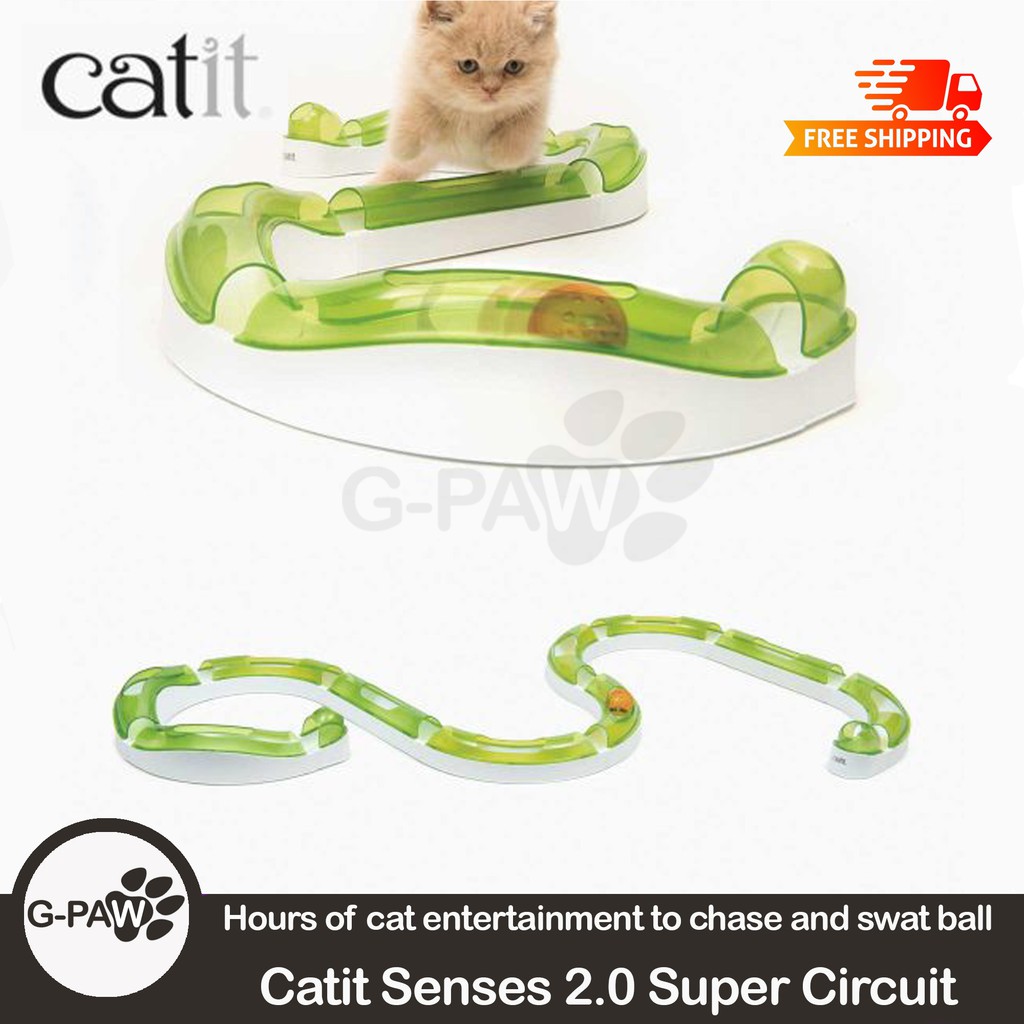 Catit Senses 2.0 Super Circuit [Fun toy for cats! Extra long ball track ...