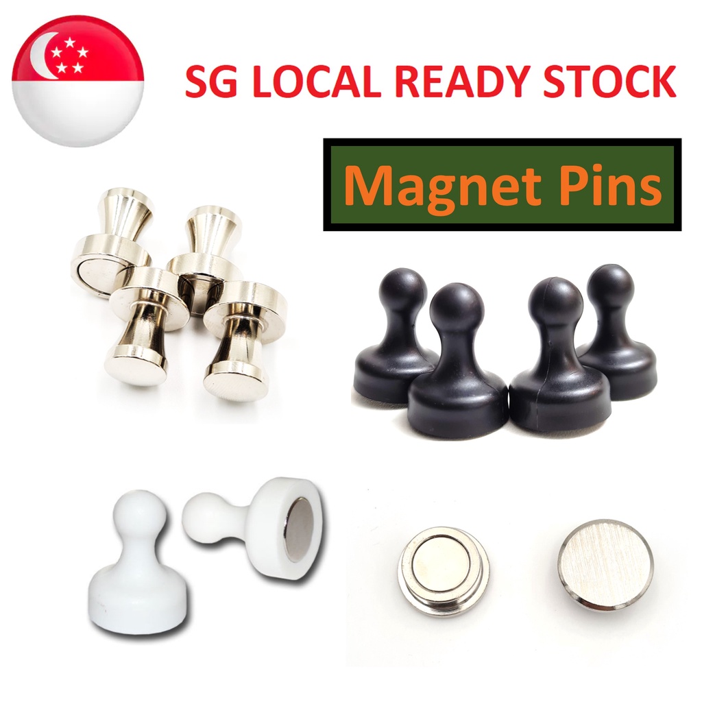 SG STOCK Magnet Pins Neodymium Magnetic Push Pin Whiteboard Fridge ...