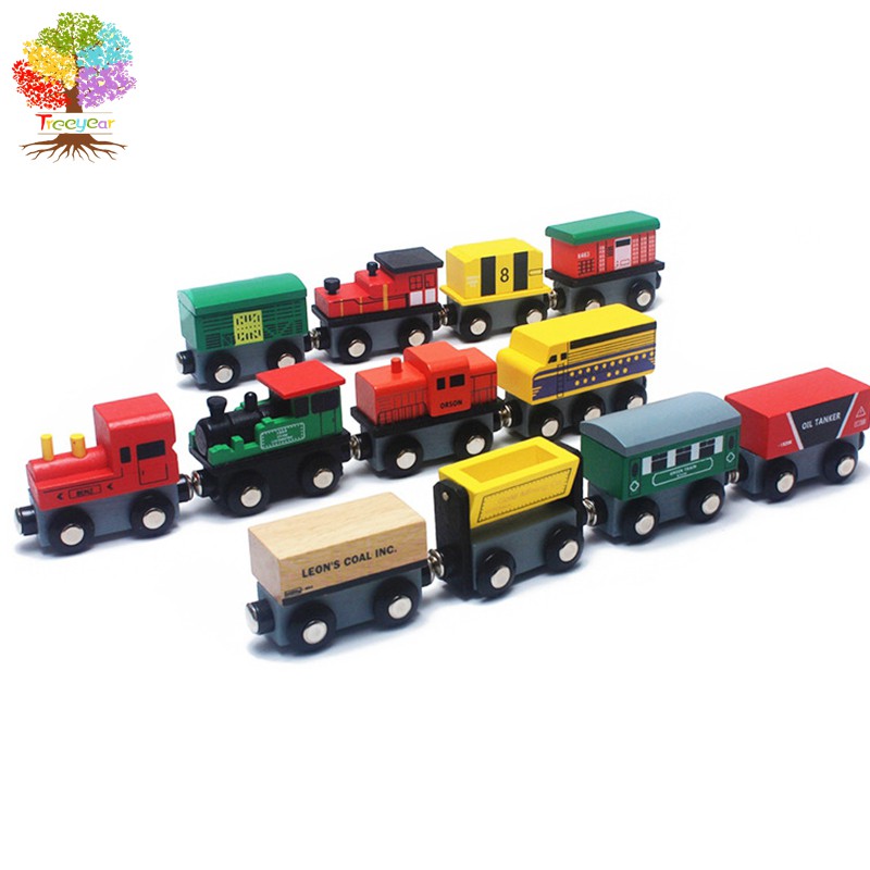 Wooden Train Set Toy Train Sets for Kids Wood Train Set for Toddlers ...