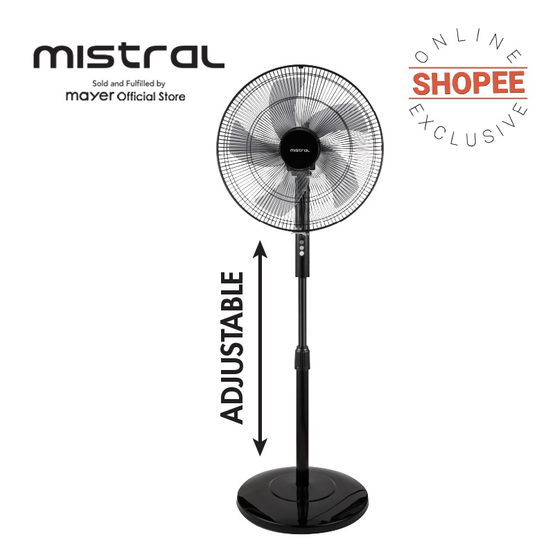 Mistral 16” Height Adjustable Stand Fan MSF1603 Shopee Exclusive ...
