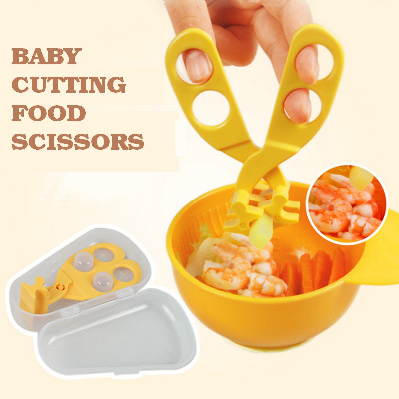 Baby food scissors / Travel scissors (White/Yellow) | Shopee Singapore