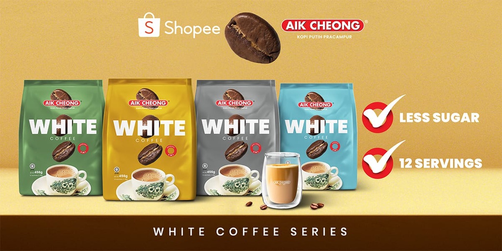 Aik Cheong White Coffee Instant 2 In 1 3 In 1 No Less Sugar Original Kopi Putih Delica Home's ...